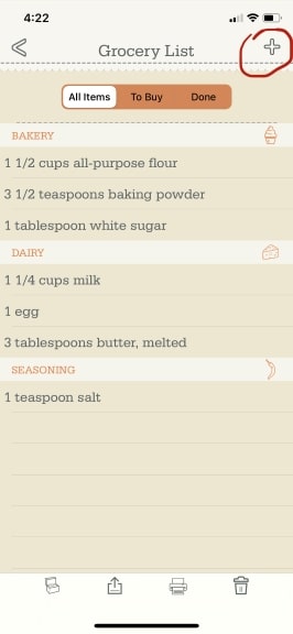 Grocery List - OrganizEat
